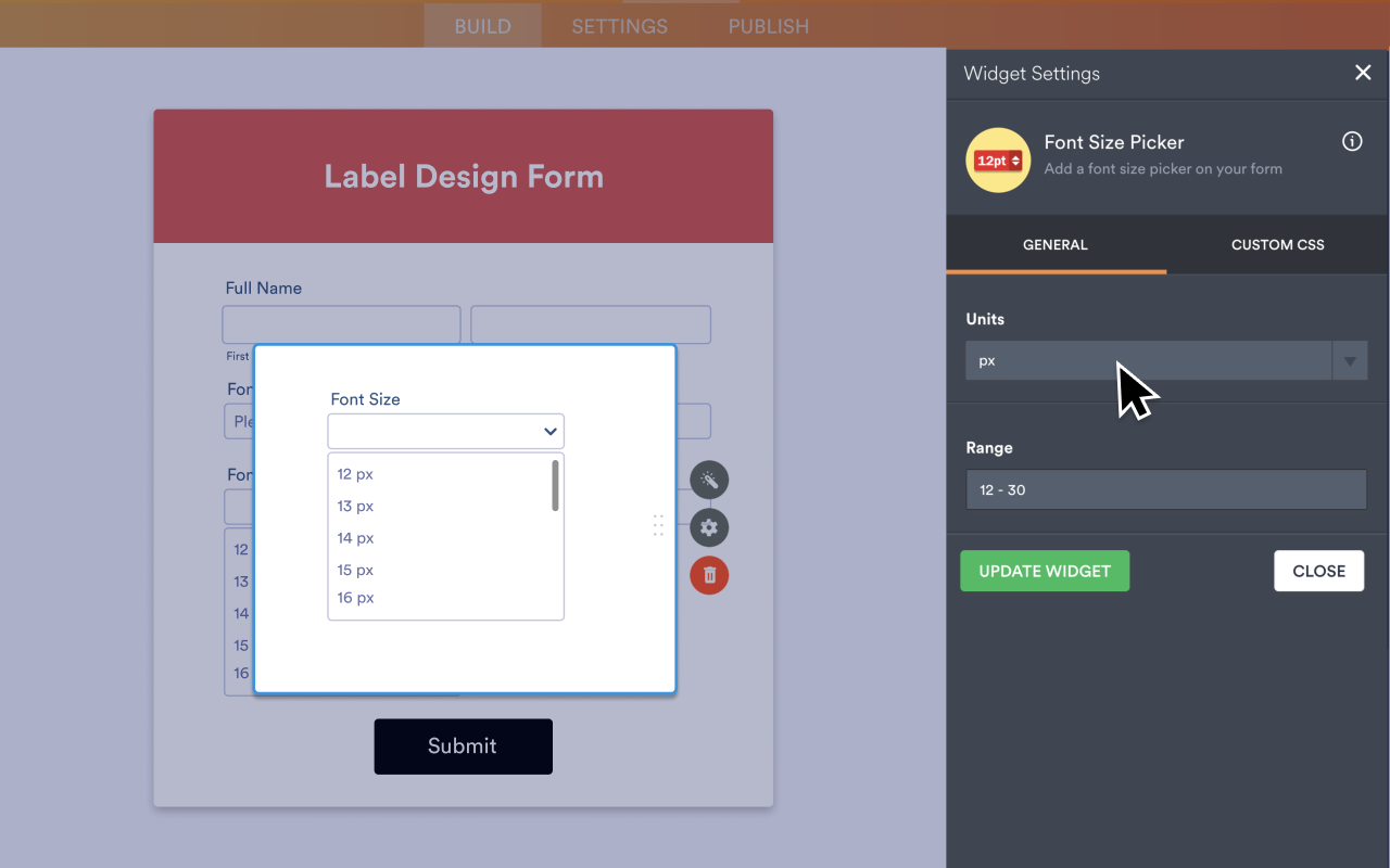 Font Size Picker - Form Widgets | Jotform Font Size Picker - Form Widgets | Jotform