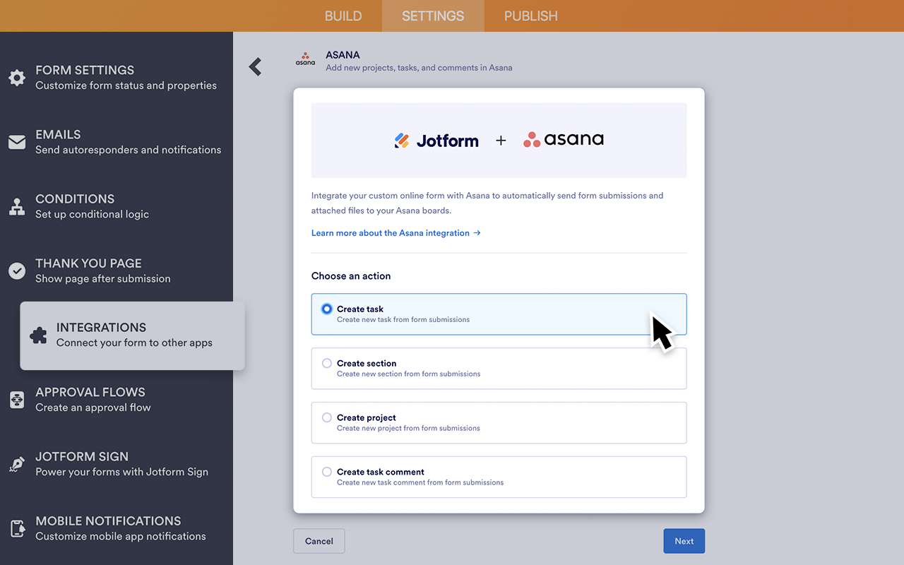 Jotform Asana Integration | Log in and integrate Asana with Jotform