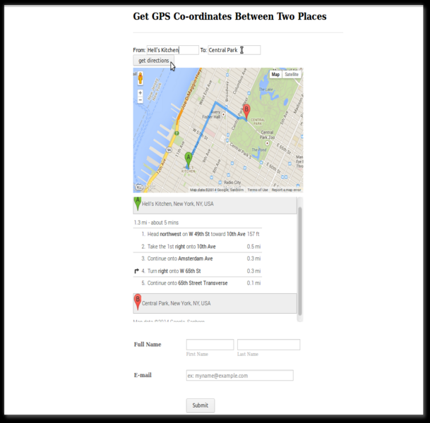 GPS Directions - Form Widgets | Jotform