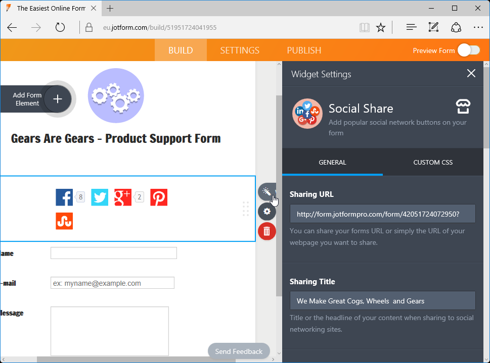 Social Share - Form Widgets | Jotform