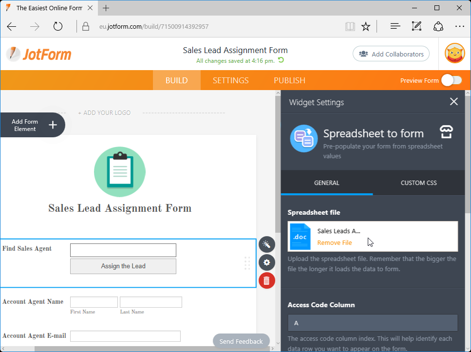 Clones of Spreadsheet to Form - Form Widgets | Jotform