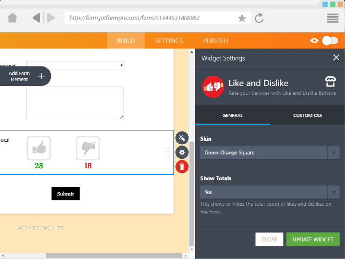 Like and Dislike V2.0 - Formular-Widgets | Jotform