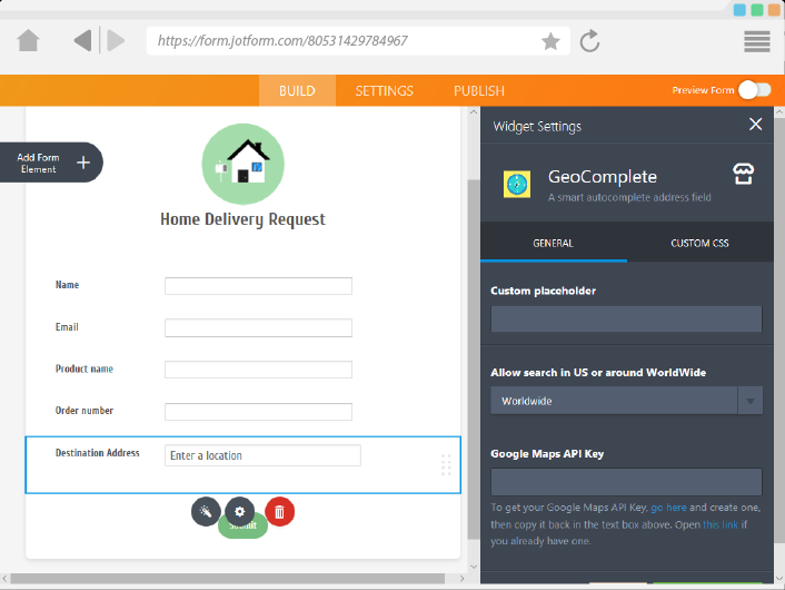 GeoComplete - Form Widgets | Jotform