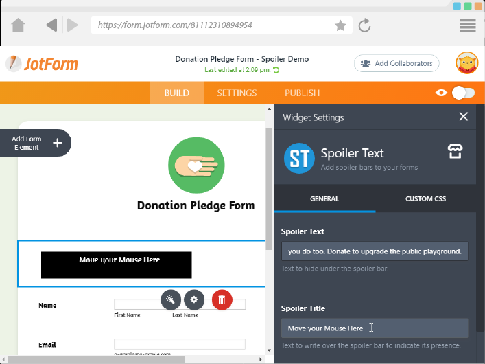 Spoiler Text - Form Widgets | Jotform