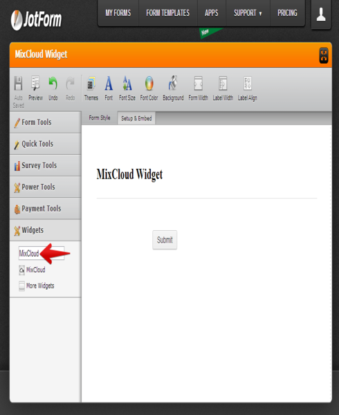 MixCloud - Form Widgets | Jotform