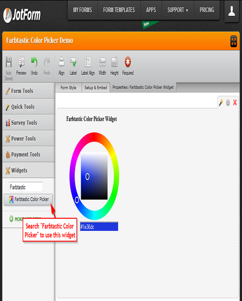Farbtastic Color Picker - Form Widgets | Jotform