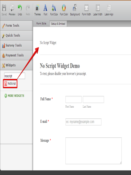 NoScript - Form Widgets | Jotform