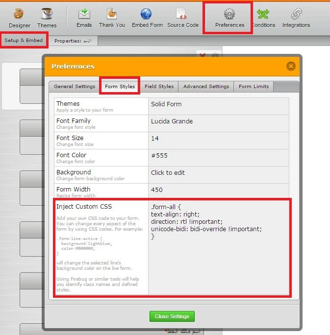 How to align form to the right