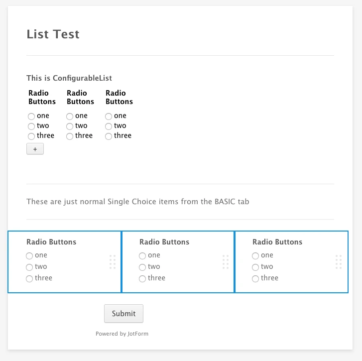 How To Display Data Of Configurable List Widget In Separate Columns Of Submission