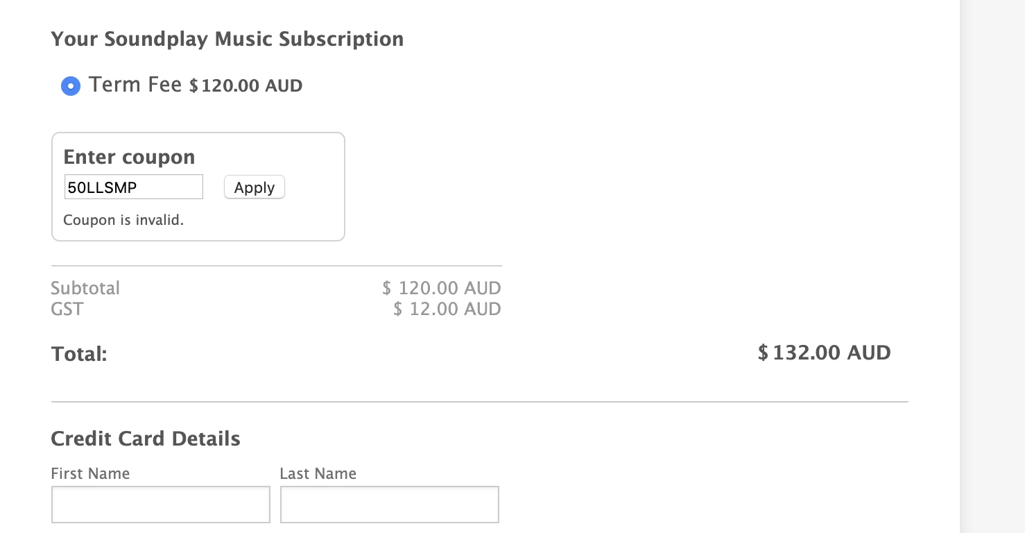 Why coupon codes not working in my Stripe form?