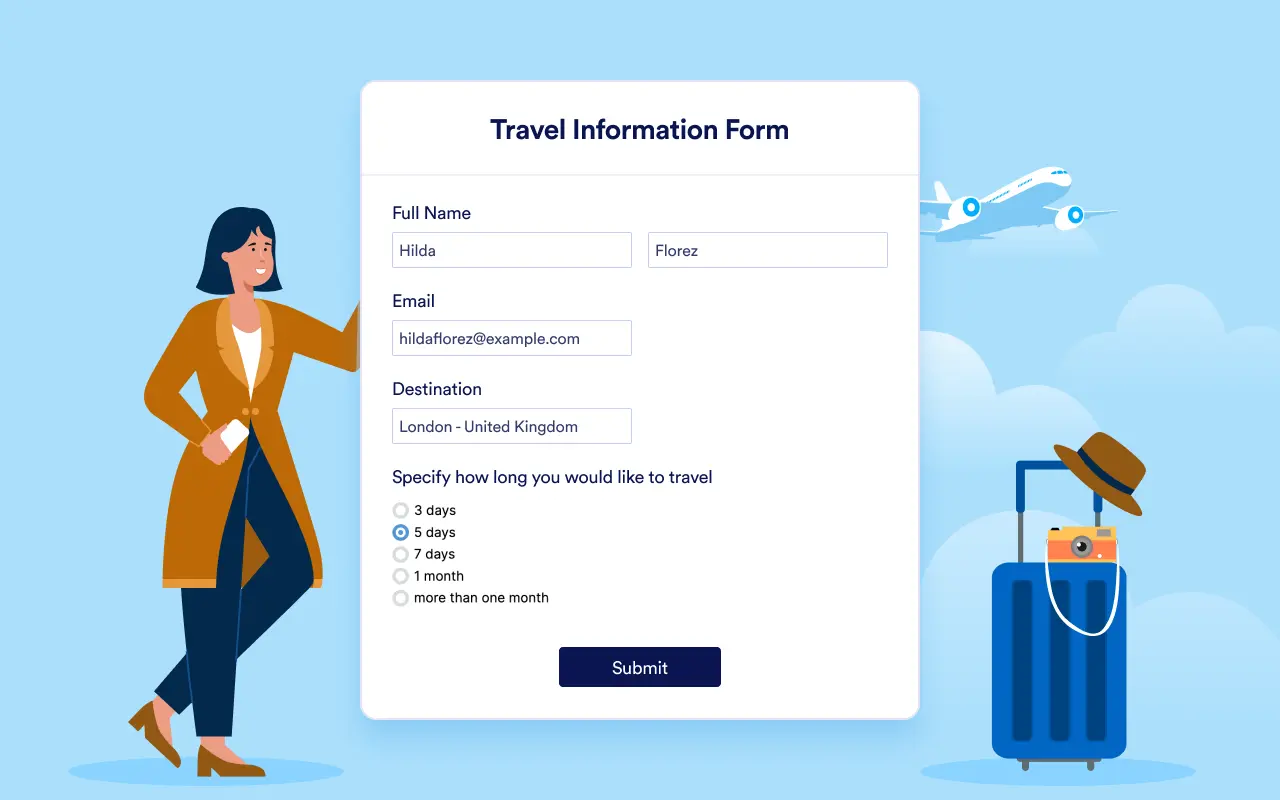 Boutons radio plats - Widgets | Jotform
