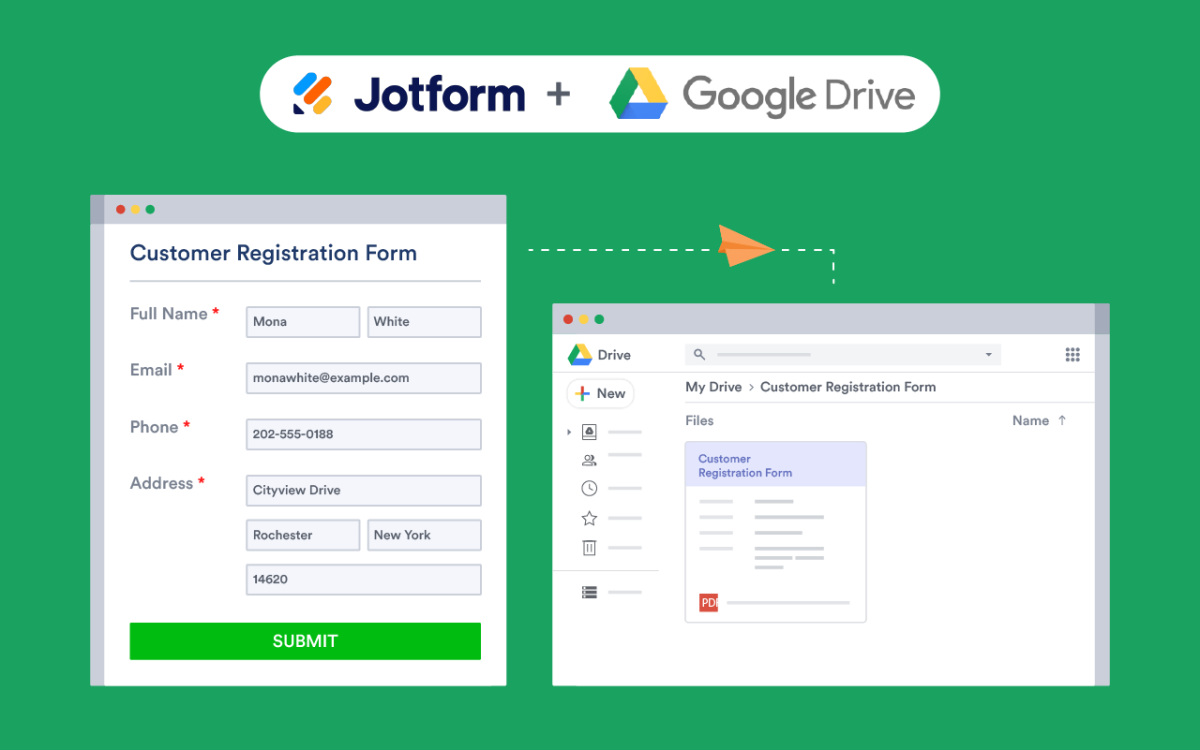Jform Google 드라이브 Integration | 파일 공유 및 저장 통합