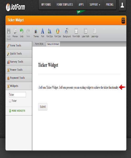 Ticker - Form Widgets | Jotform