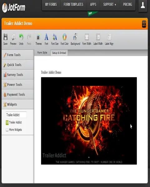 Trailer Addict - Form Widgets | Jotform