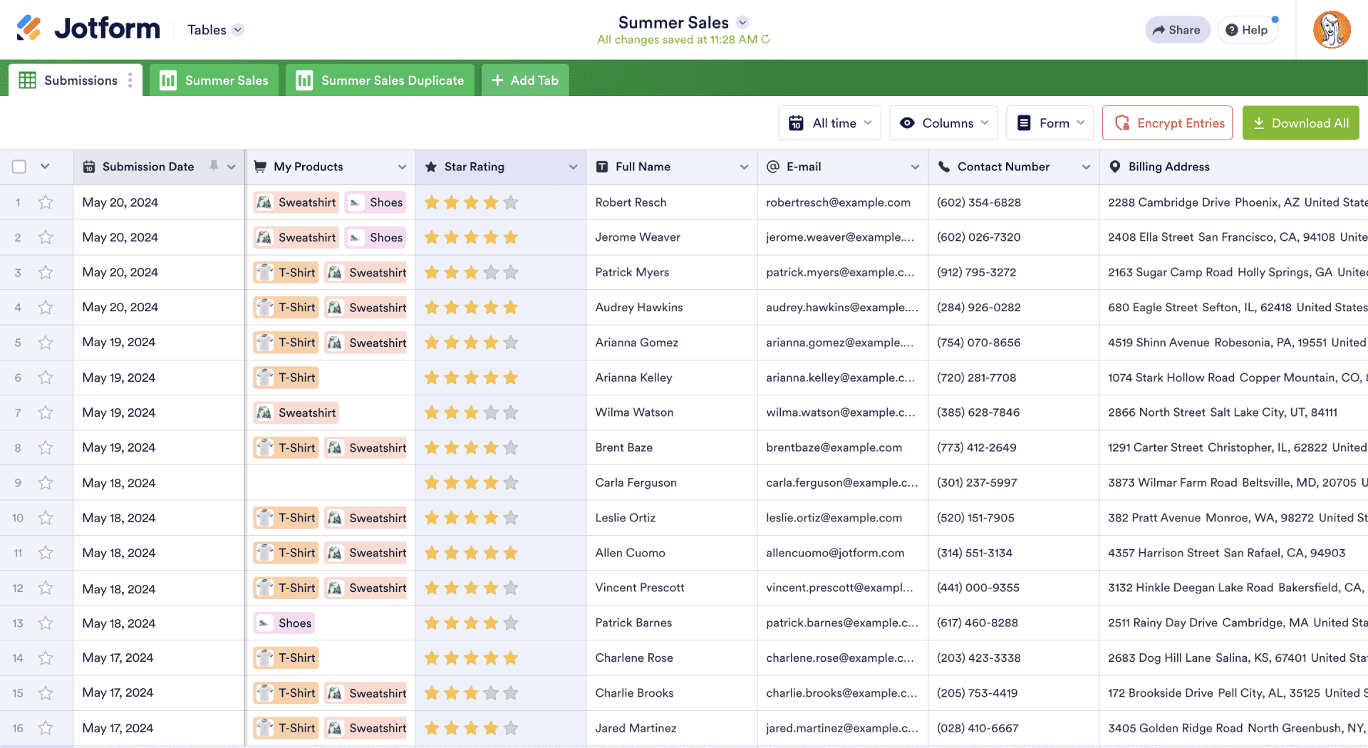 Jotform Tables: Essentials and features