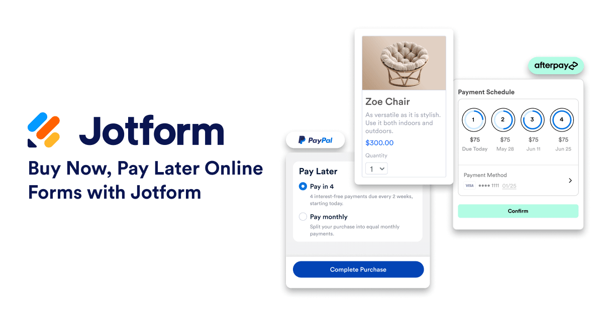 Jform으로 Buy Now, Pay Later (지금 구매하고 나중에 결제하기): PayPal 및 Afterpay/Clearpay를 통한 유연한 결제 옵션