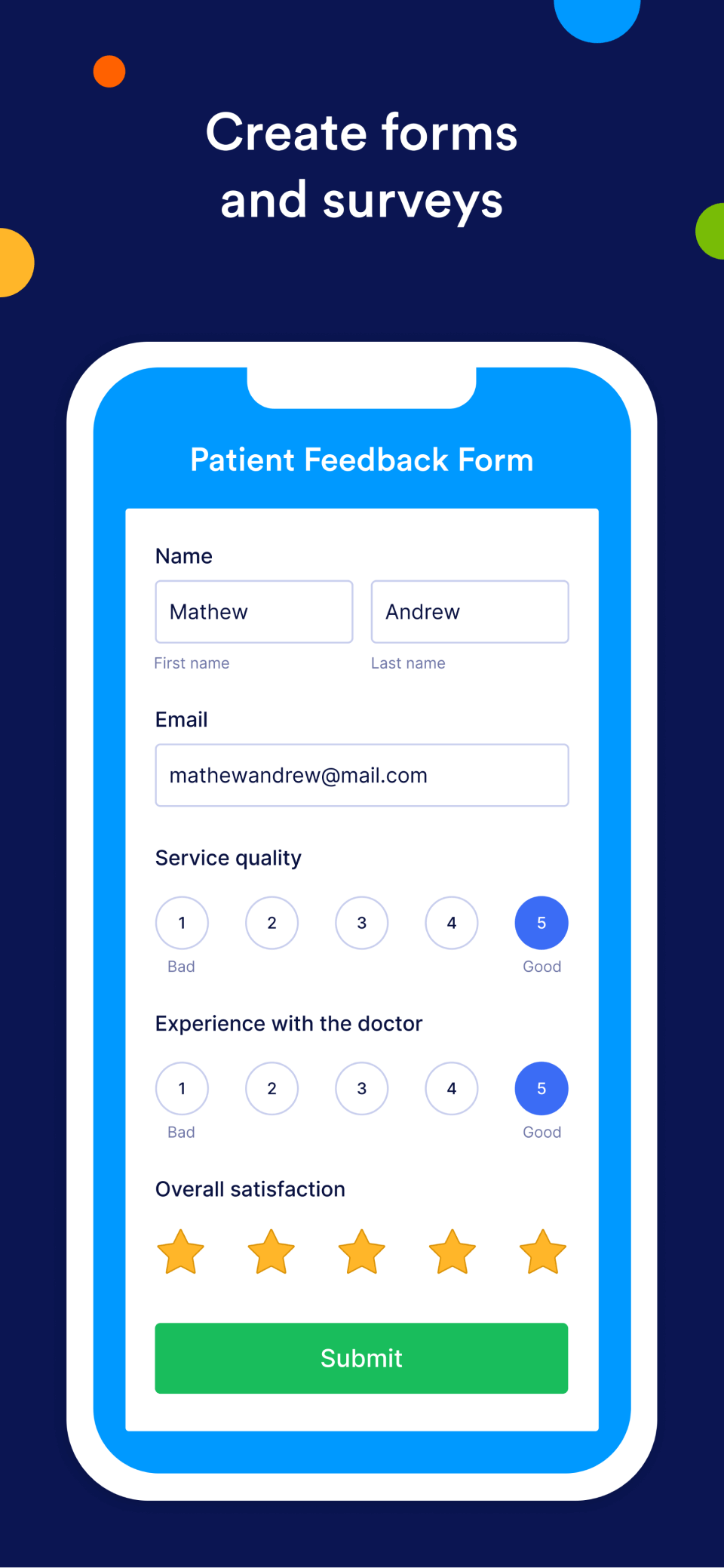 Easy-to-use mobile form builder app