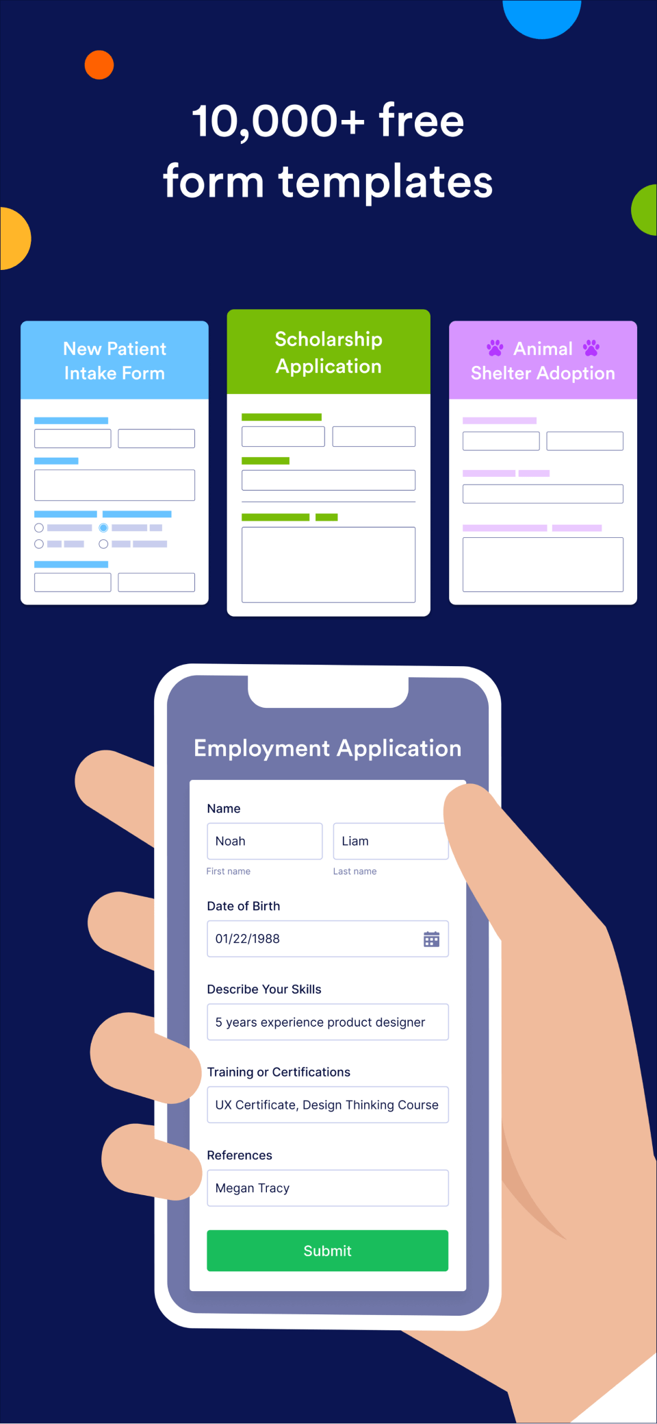 Easy-to-use mobile form builder app