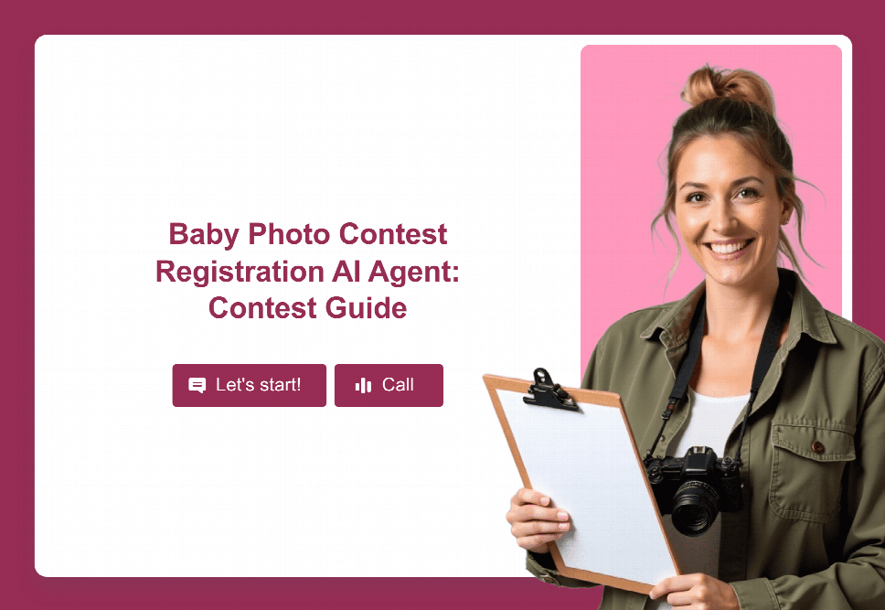Baby Photo Contest Registration Assistant Template | Jotform