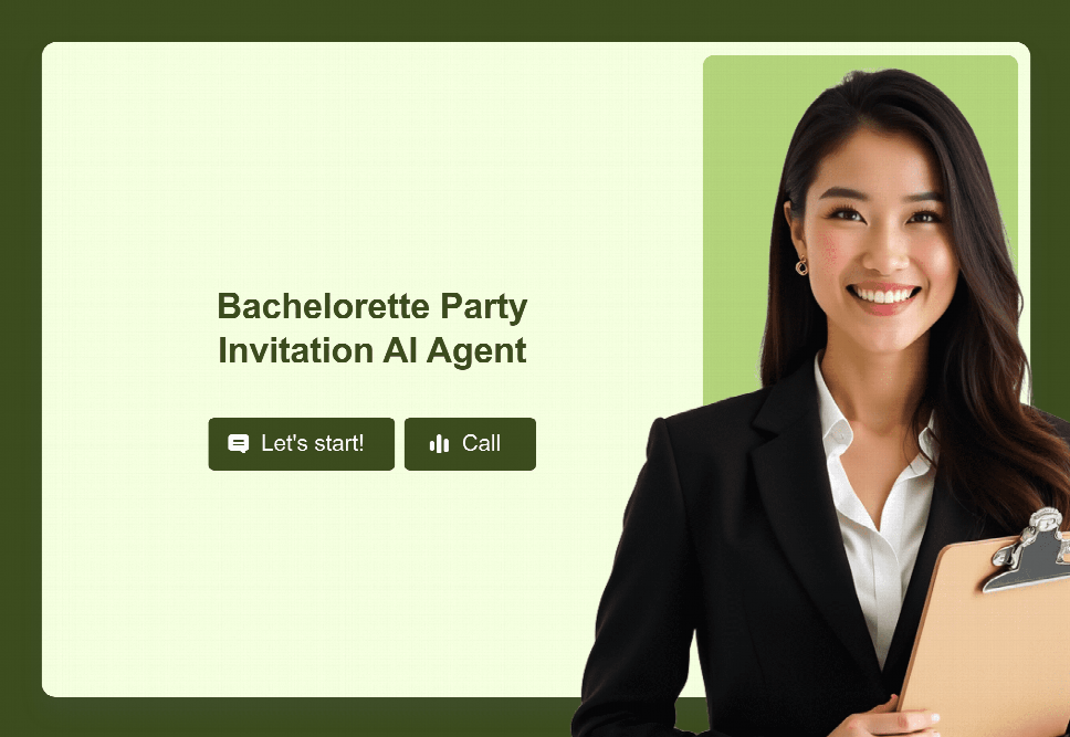 Bachelorette Party Invitation AI Agent Template | Jotform
