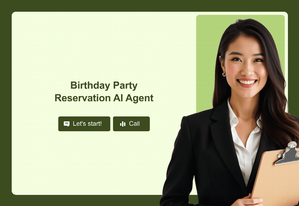 Birthday Party Reservation AI Agent Template | Jotform