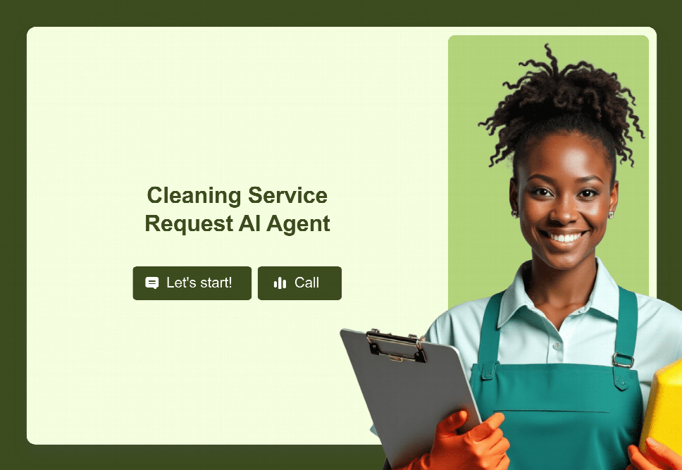 Cleaning Service Request AI Agent Template | Jotform