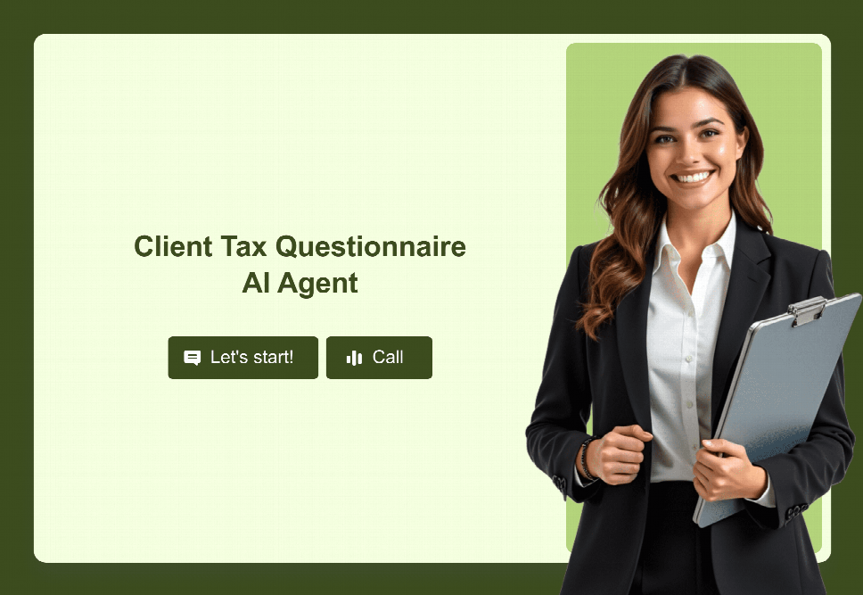 Client Tax Questionnaire AI Agent Template | Jotform
