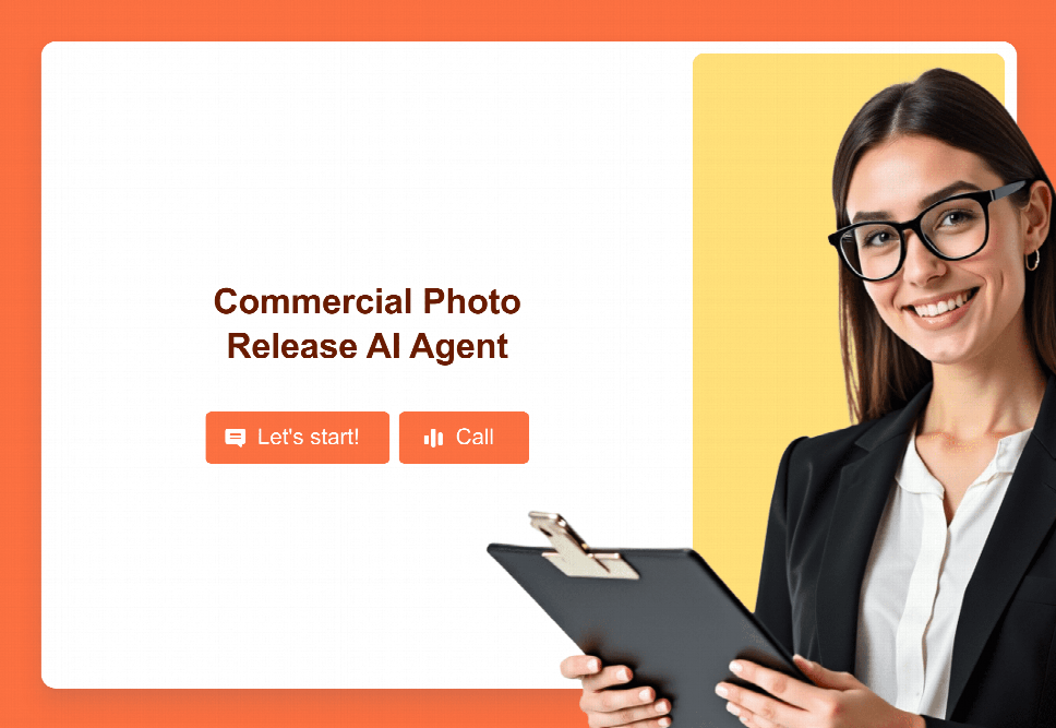 Commercial Photo Release AI Agent Template | Jotform