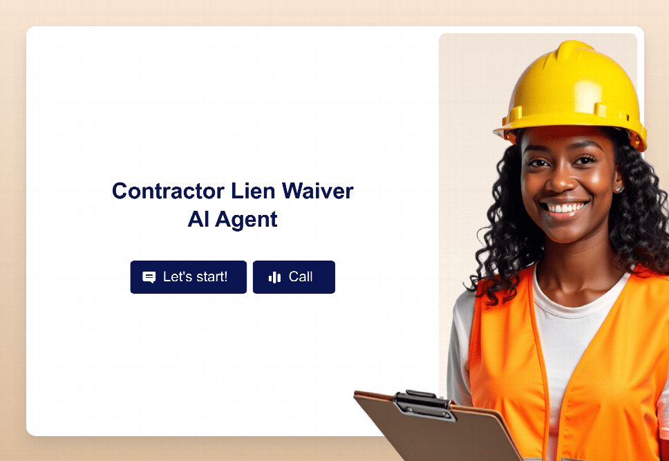 Contractor Lien Waiver AI Agent Template | Jotform