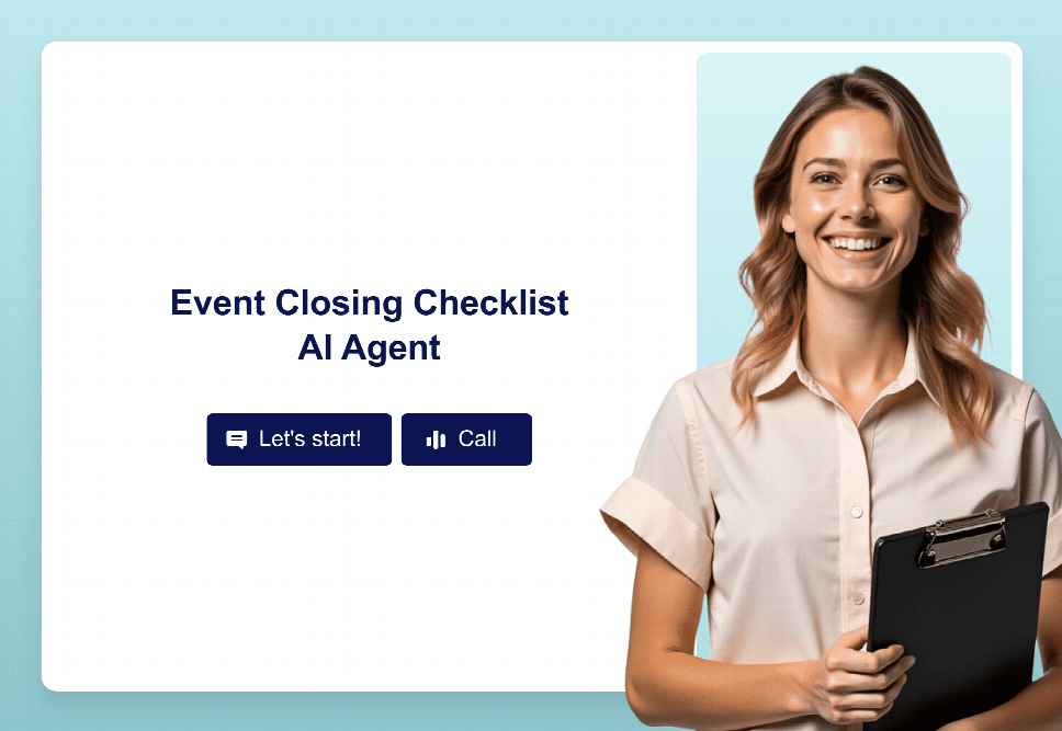 Event Closing Checklist Assistant Template | Jotform