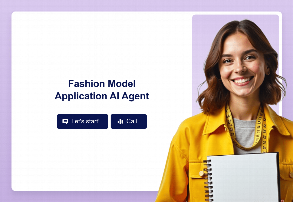 Fashion Model Application AI Agent Template | Jotform
