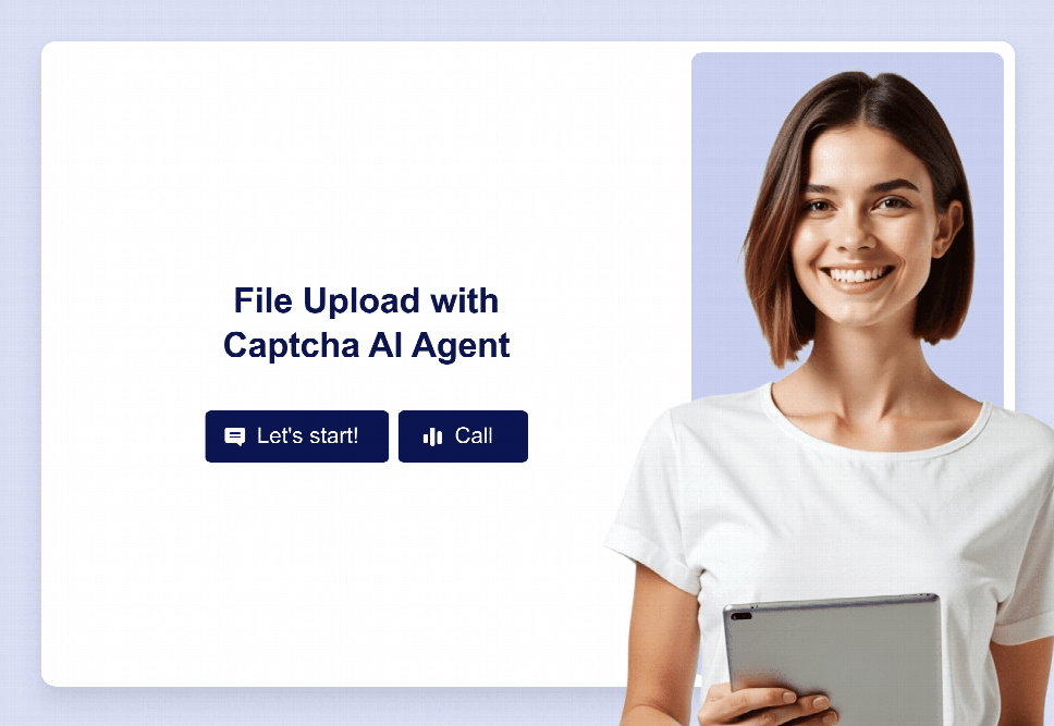 File Upload with Captcha AI Agent Template | Jotform