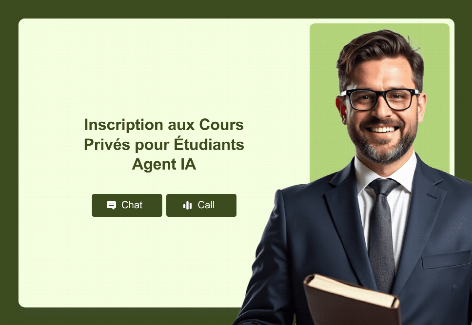 Inscription aux Cours Privés pour Étudiants Agent IA | Jotform