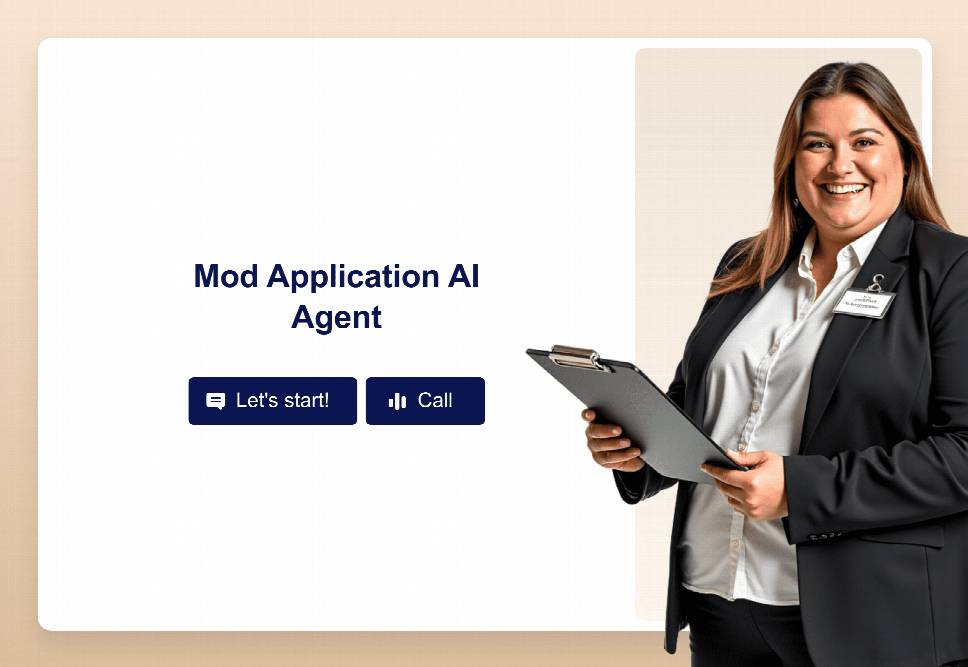 Mod Application AI Agent Template | Jotform