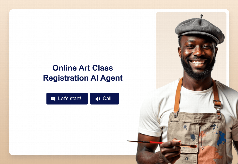 Online Art Class Registration AI Agent Template | Jotform