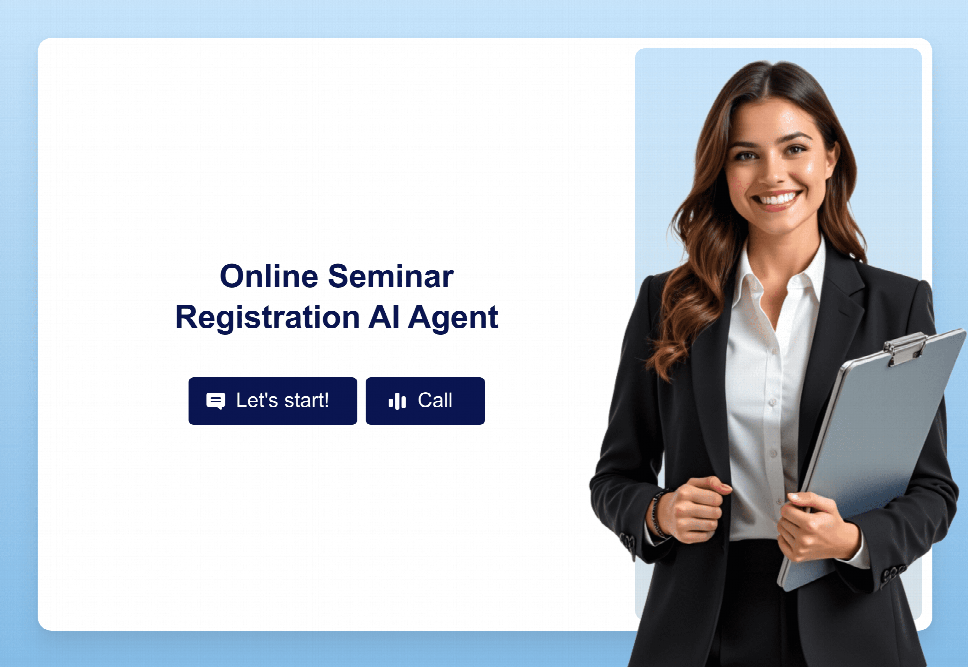 Online Seminar Registration AI Agent Template | Jotform