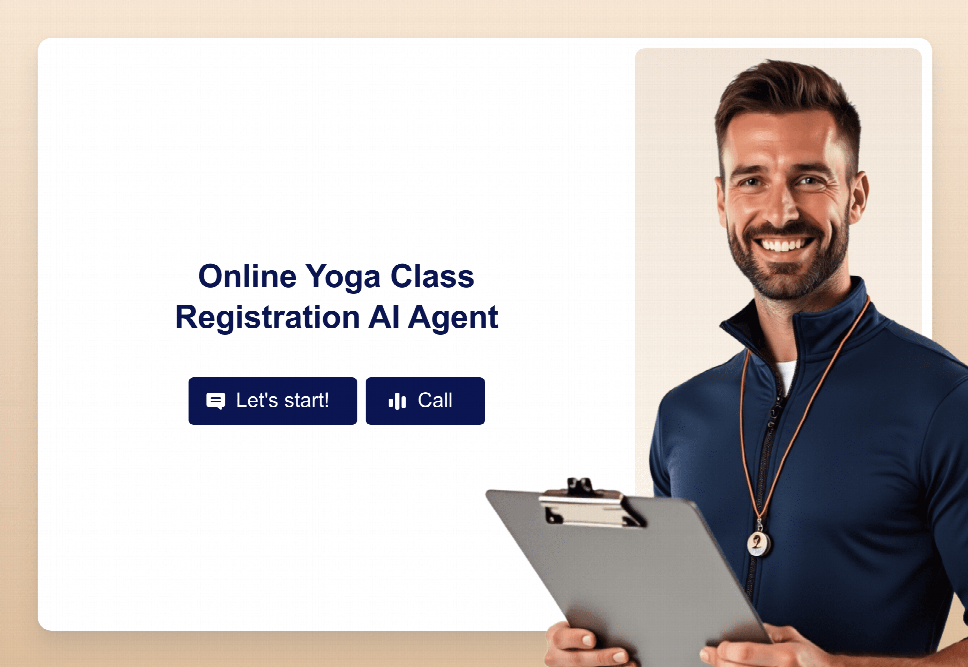 Online Yoga Class Registration AI Agent Template | Jotform