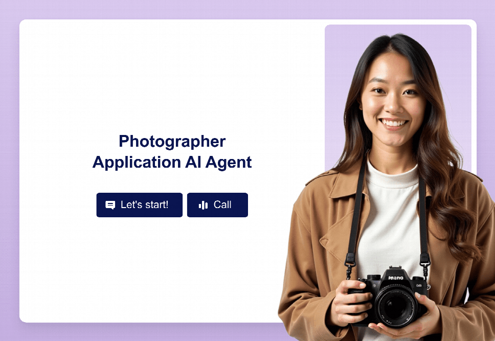 Photographer Application AI Agent Template | Jotform