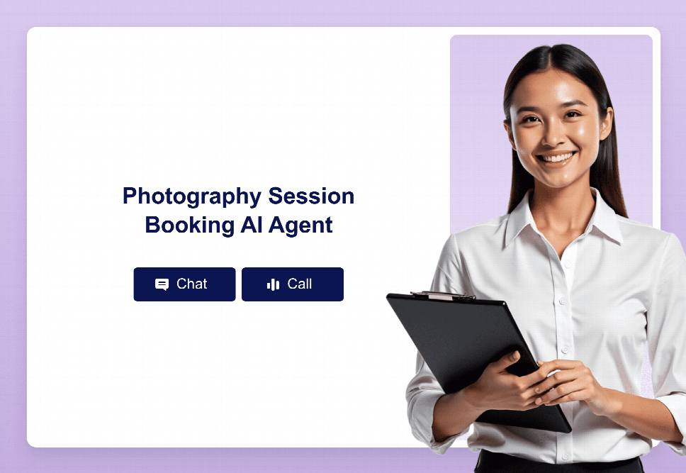 Photography Session Booking AI Agent Template | Jotform
