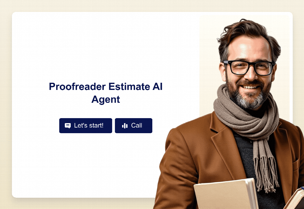 Proofreader Estimate AI Agent Template | Jotform