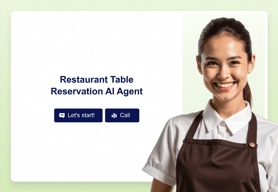Restaurant Table Reservation AI Agent Template | Jotform