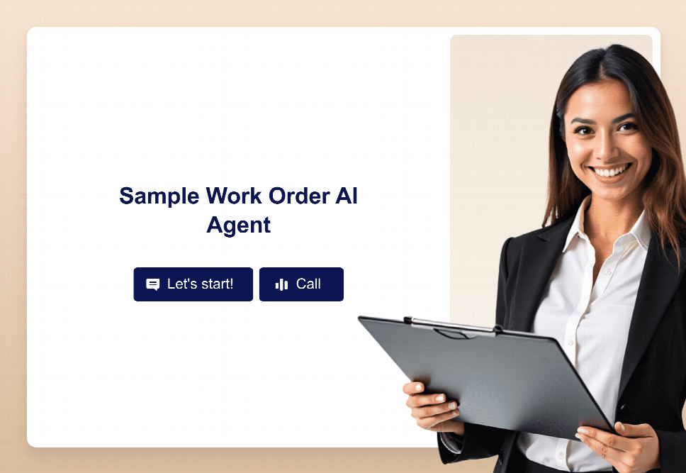 Sample Work Order AI Agent Template | Jotform
