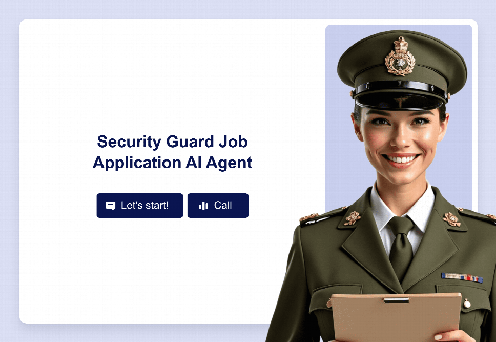 Security Guard Job Application AI Agent Template | Jotform
