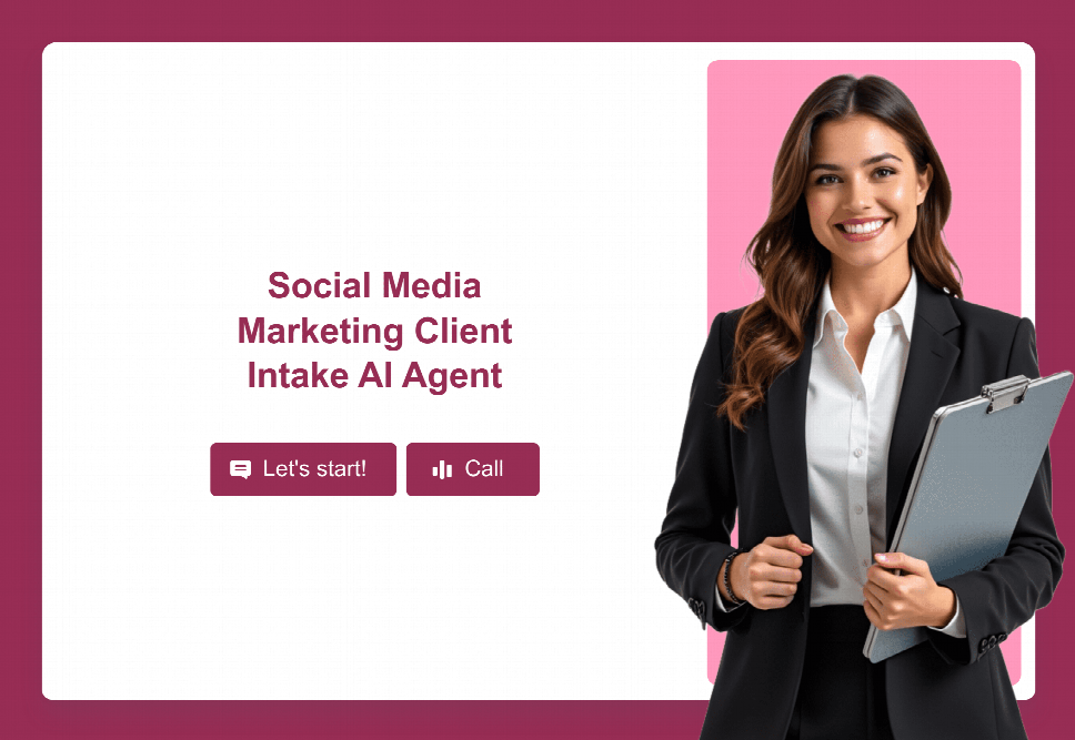 Social Media Marketing Client Intake AI Agent Template | Jotform