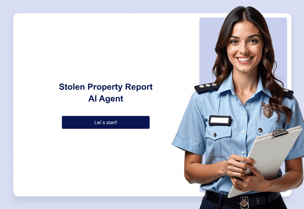 Stolen Property Report AI Agent Template | Jotform