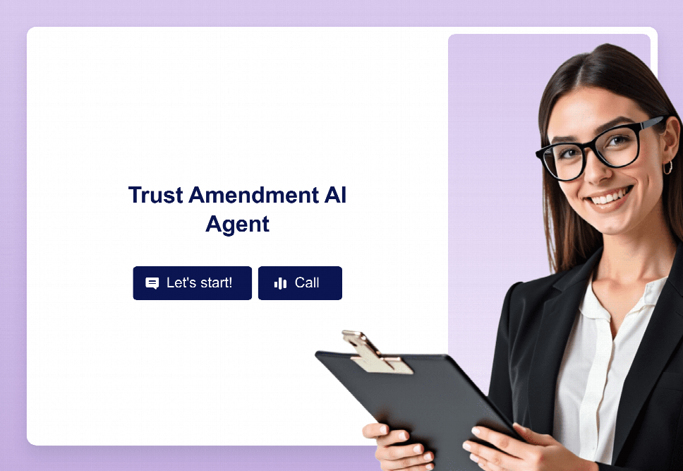 Trust Amendment Virtual Assistant Template | Jotform