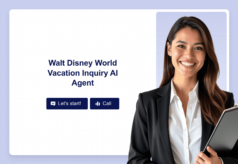 Walt Disney World Vacation Inquiry AI Agent Template | Jotform