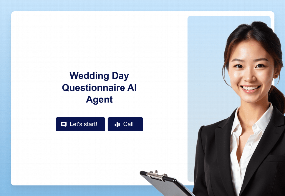 Wedding Day Questionnaire AI Agent Template | Jotform