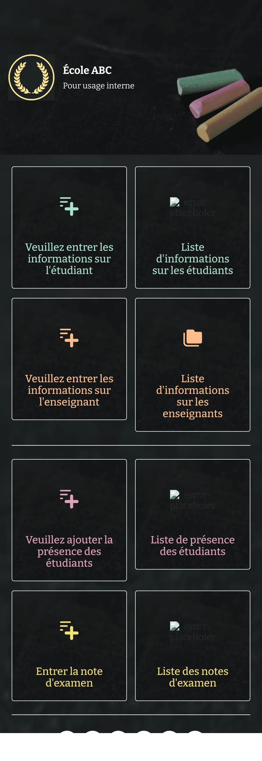 Application de gestion d'école Modèle | Jotform