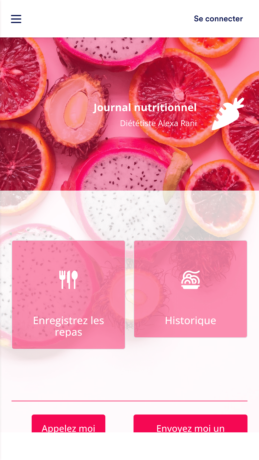 Application de suivi de la nutrition Modèle | Jotform
